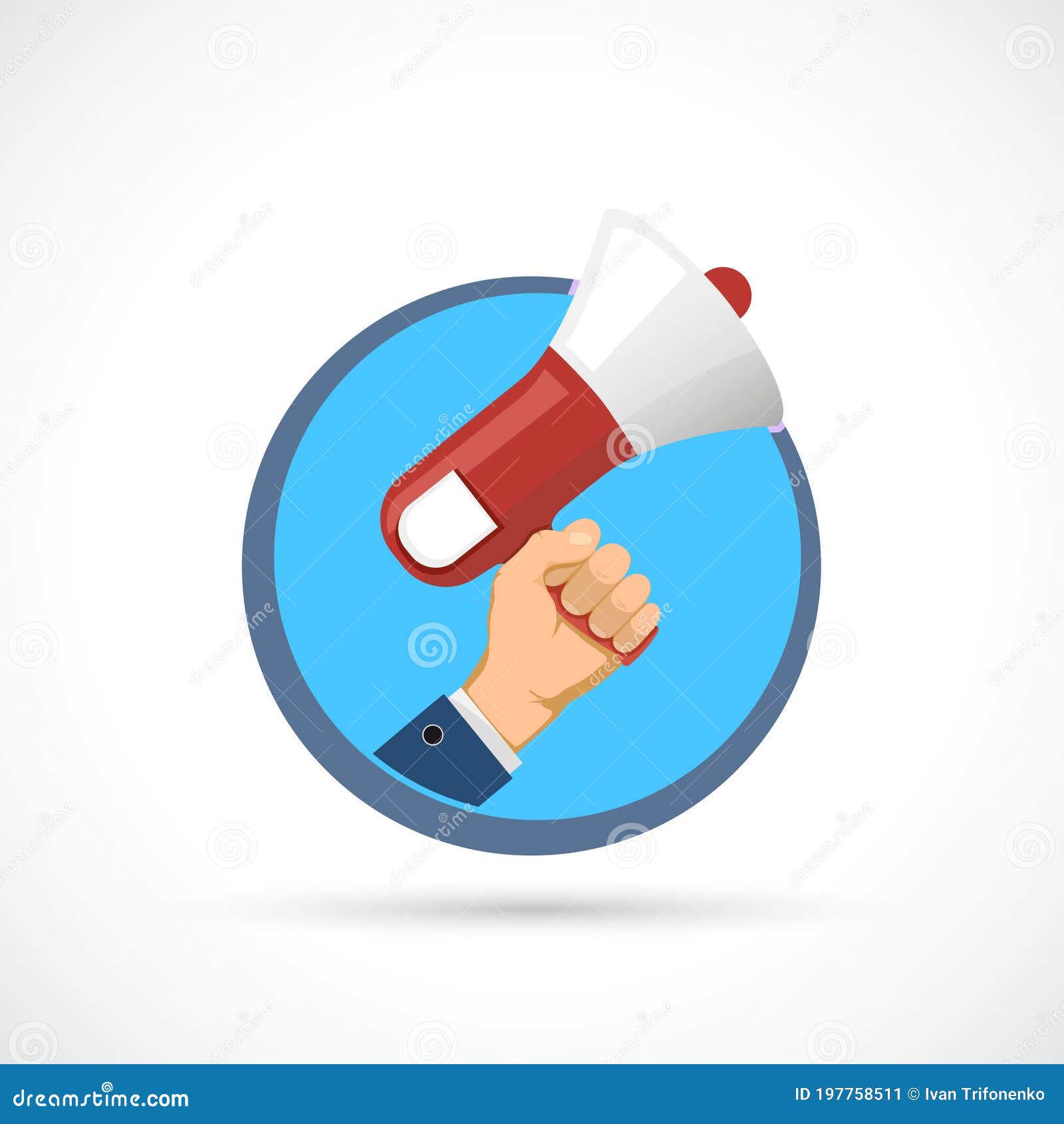 Icon Human Hand Holds a Megaphone. Vector Illustration Stock Vector ...