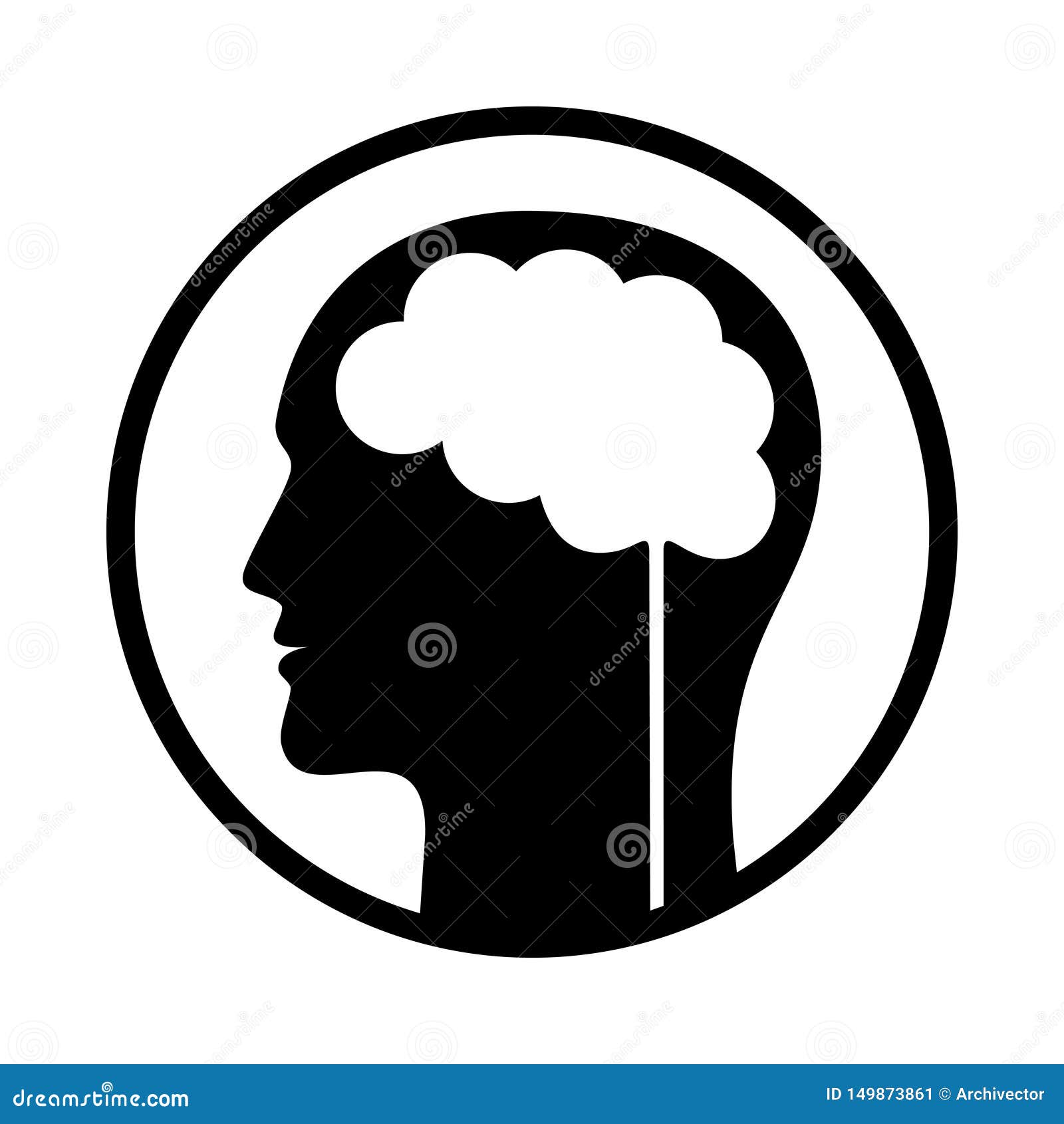 Man with Brain Abstract Symbol for Infographic Stock Vector ...