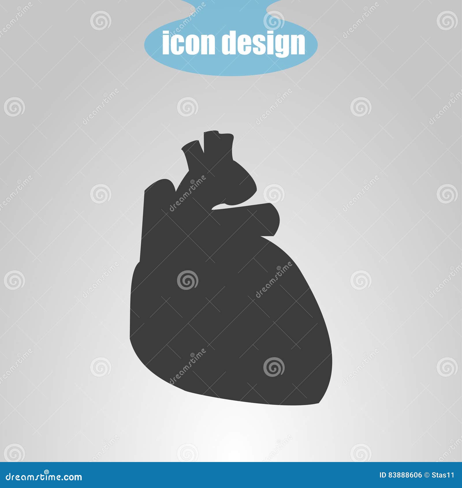 Icon of Human Heart on a Gray Background. Vector Illustration Stock ...