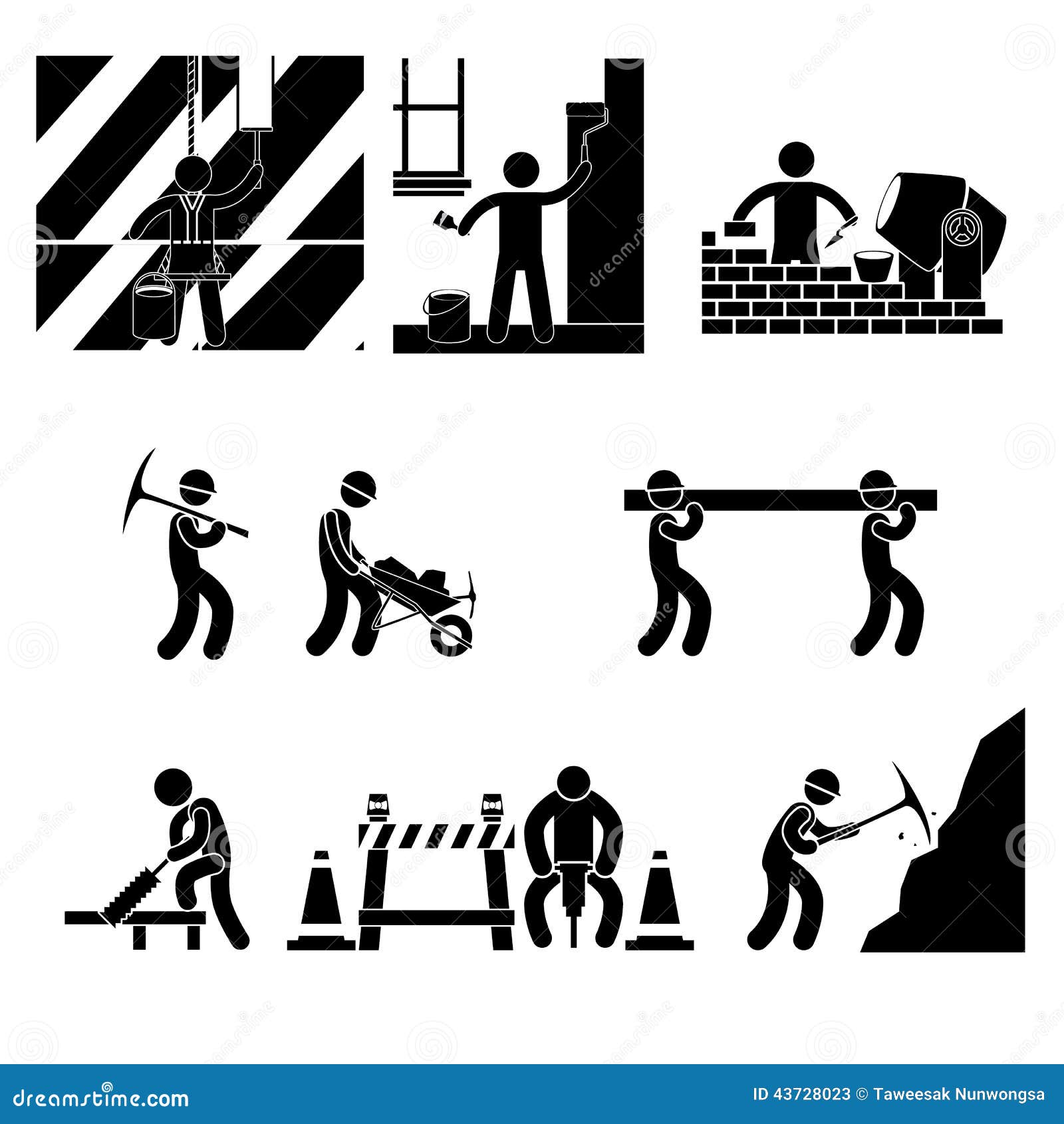 Icon Human Labor.job Icon Over White Background Stock Vector ...