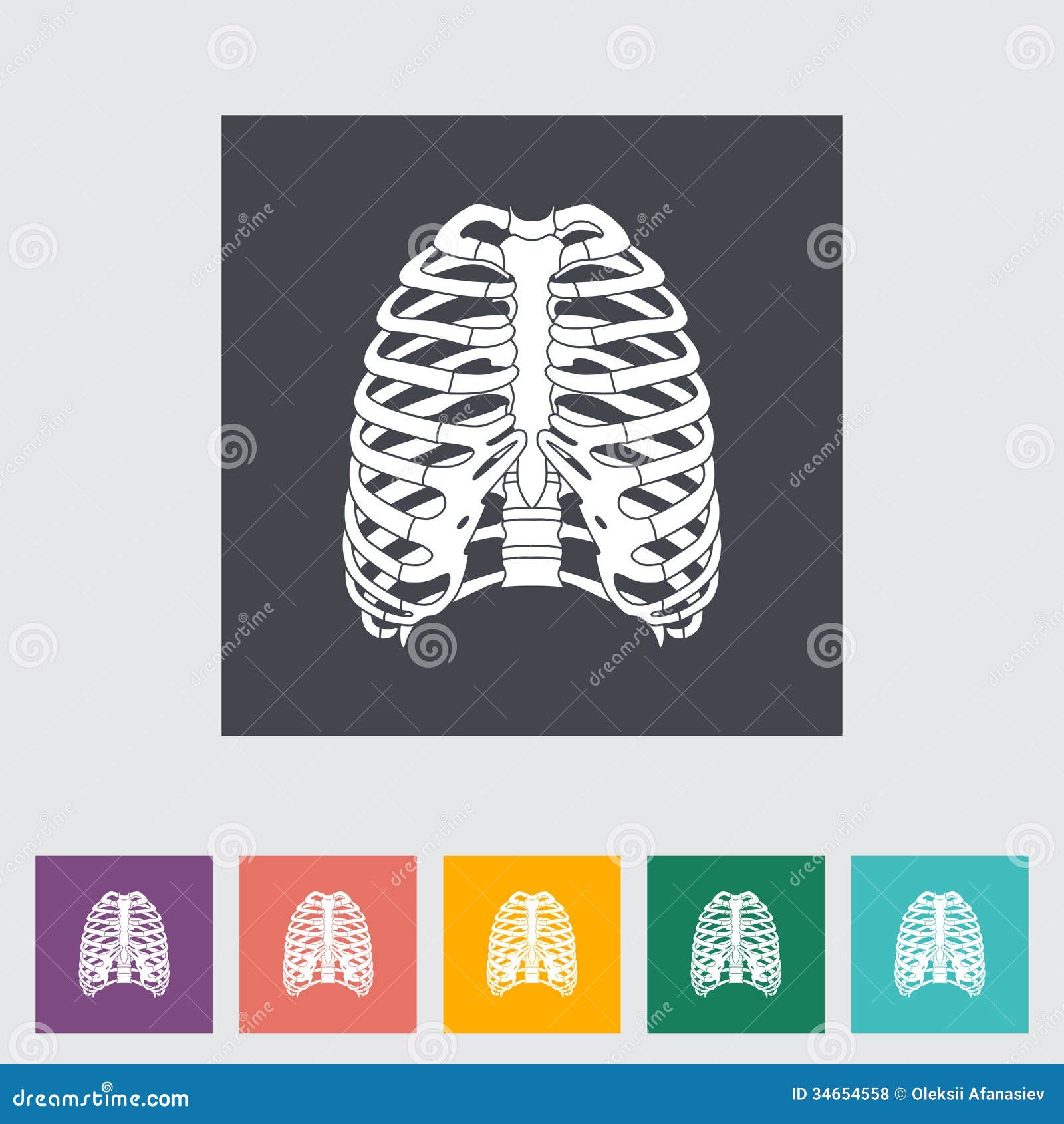 Icon of human thorax. stock vector. Illustration of graphic - 34654558