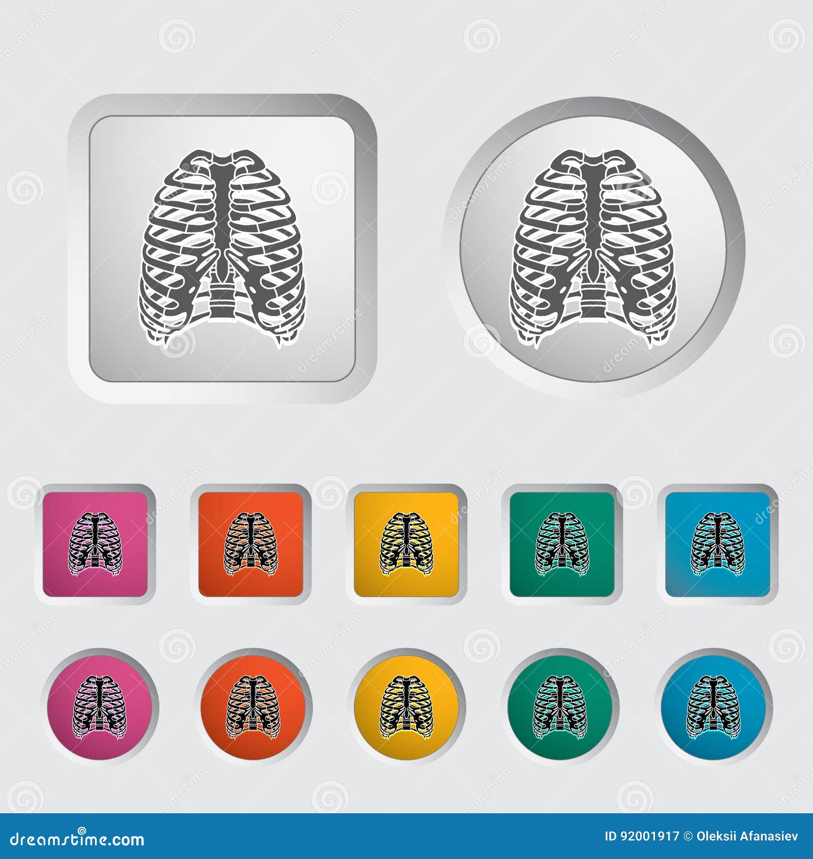 Icon of human thorax. stock vector. Illustration of bone - 92001917