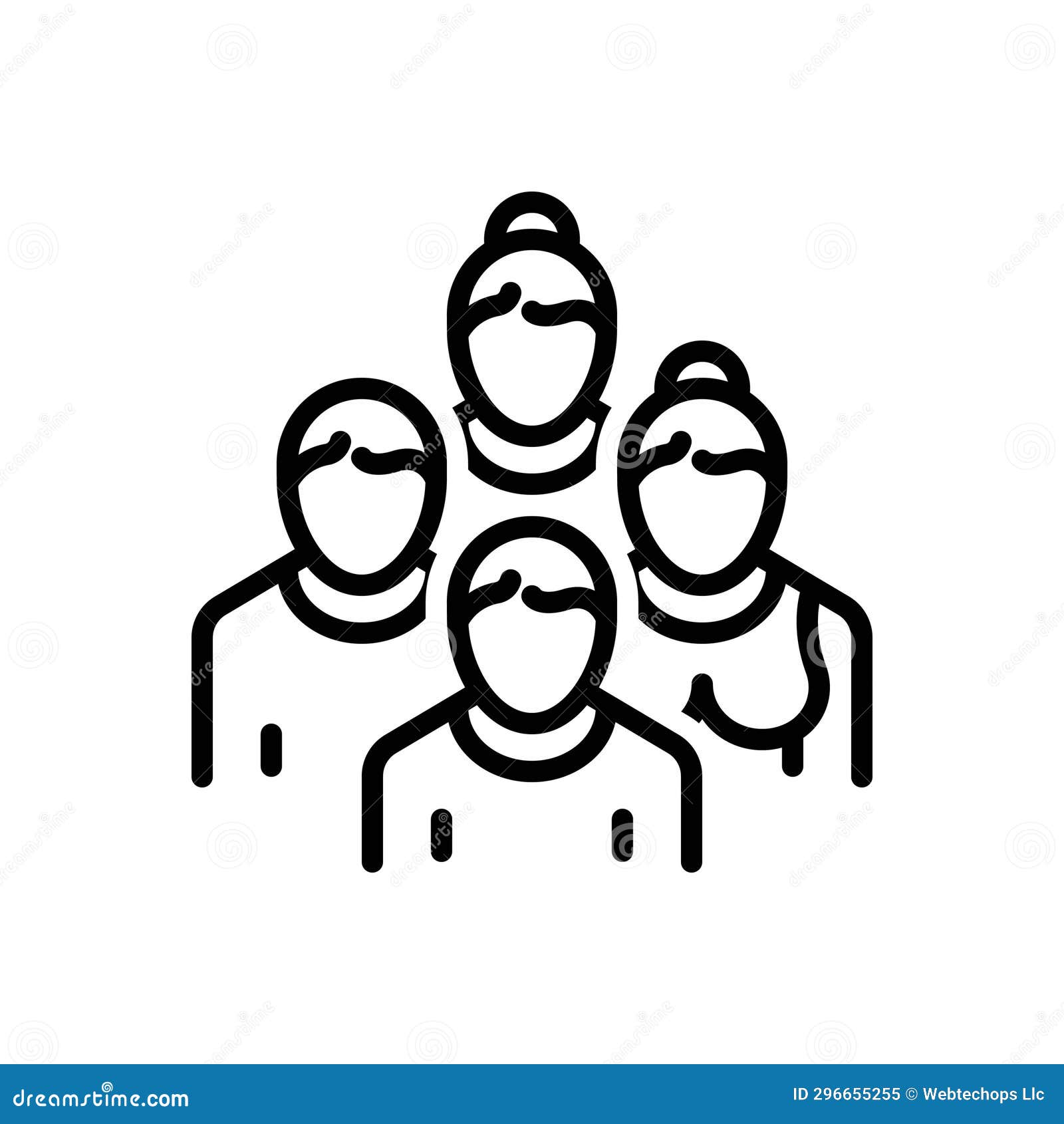 Black Line Icon for Humans, Public and Crowd Stock Vector ...