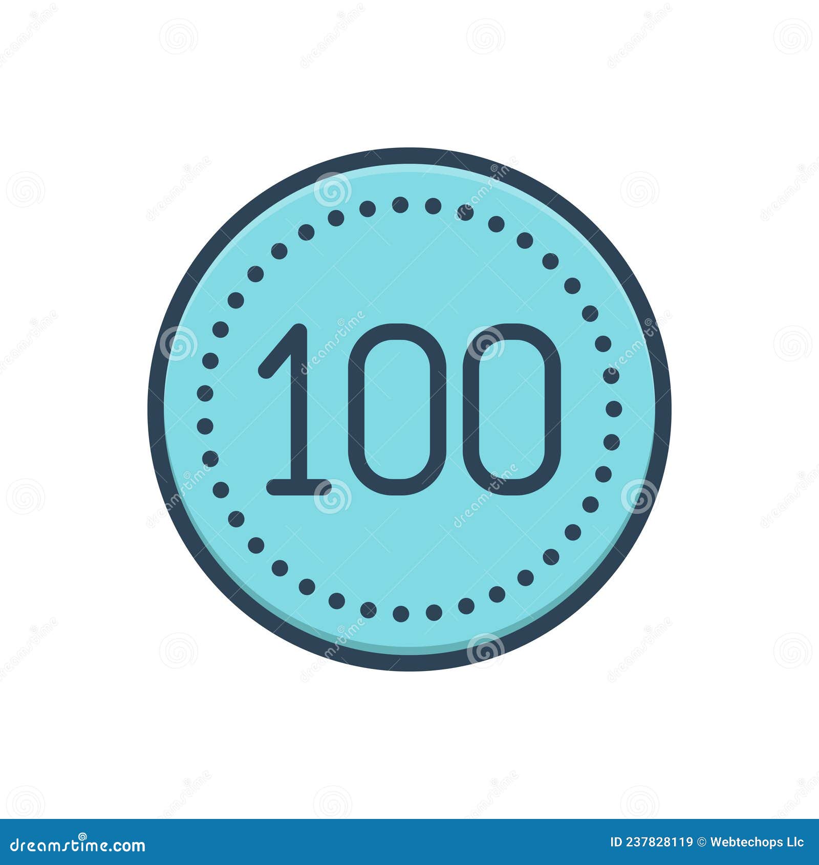 Color Illustration Icon for Hundred, Score and Digit Stock Illustration ...