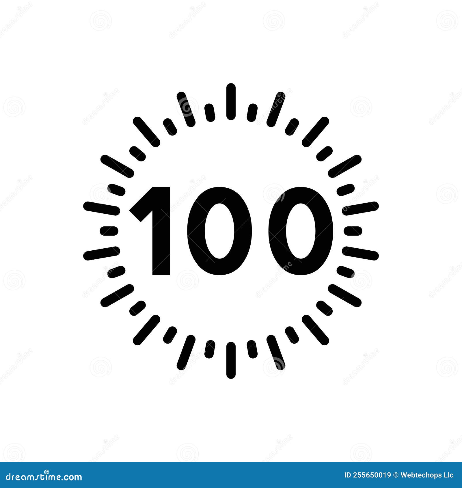Black Solid Icon for Hundreds, Number and Percent Stock Vector ...