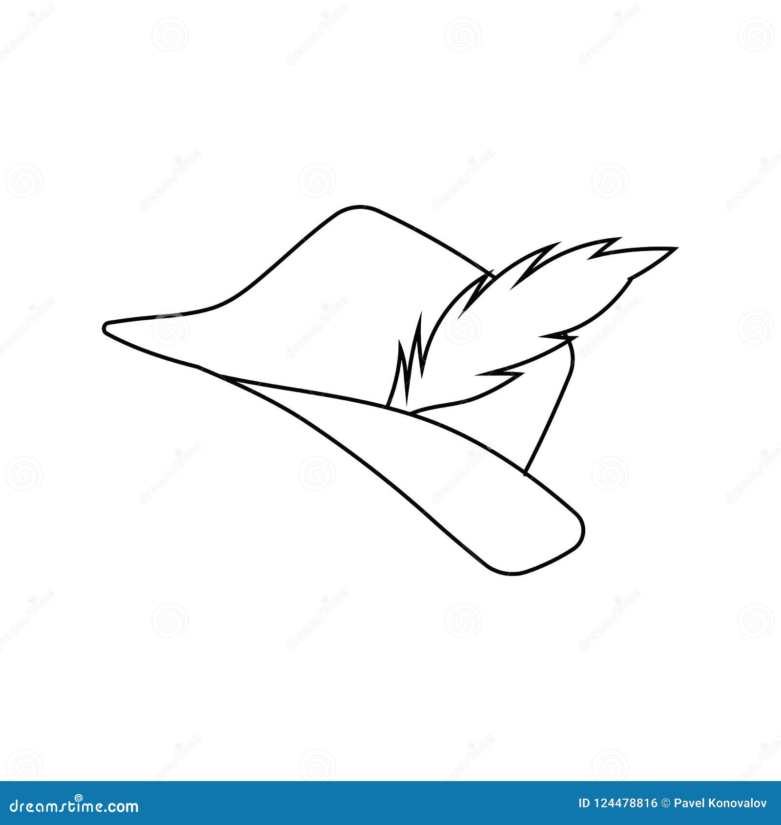 Icon of Hunter Hat with Feather Stock Vector - Illustration of festival ...