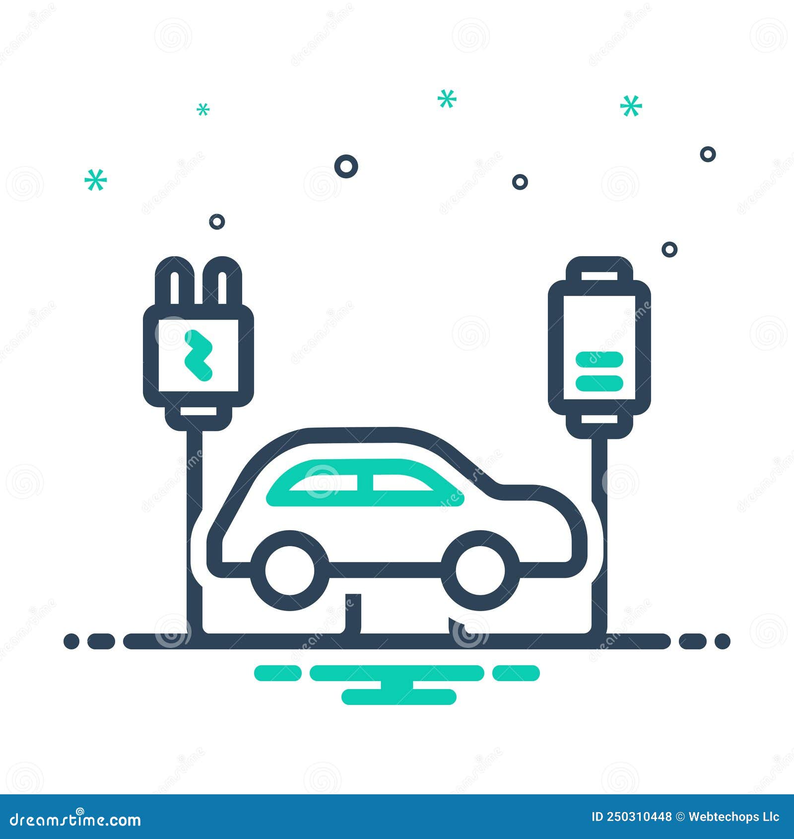Mix Icon for Hybrid, Charging and Automobile Stock Illustration ...