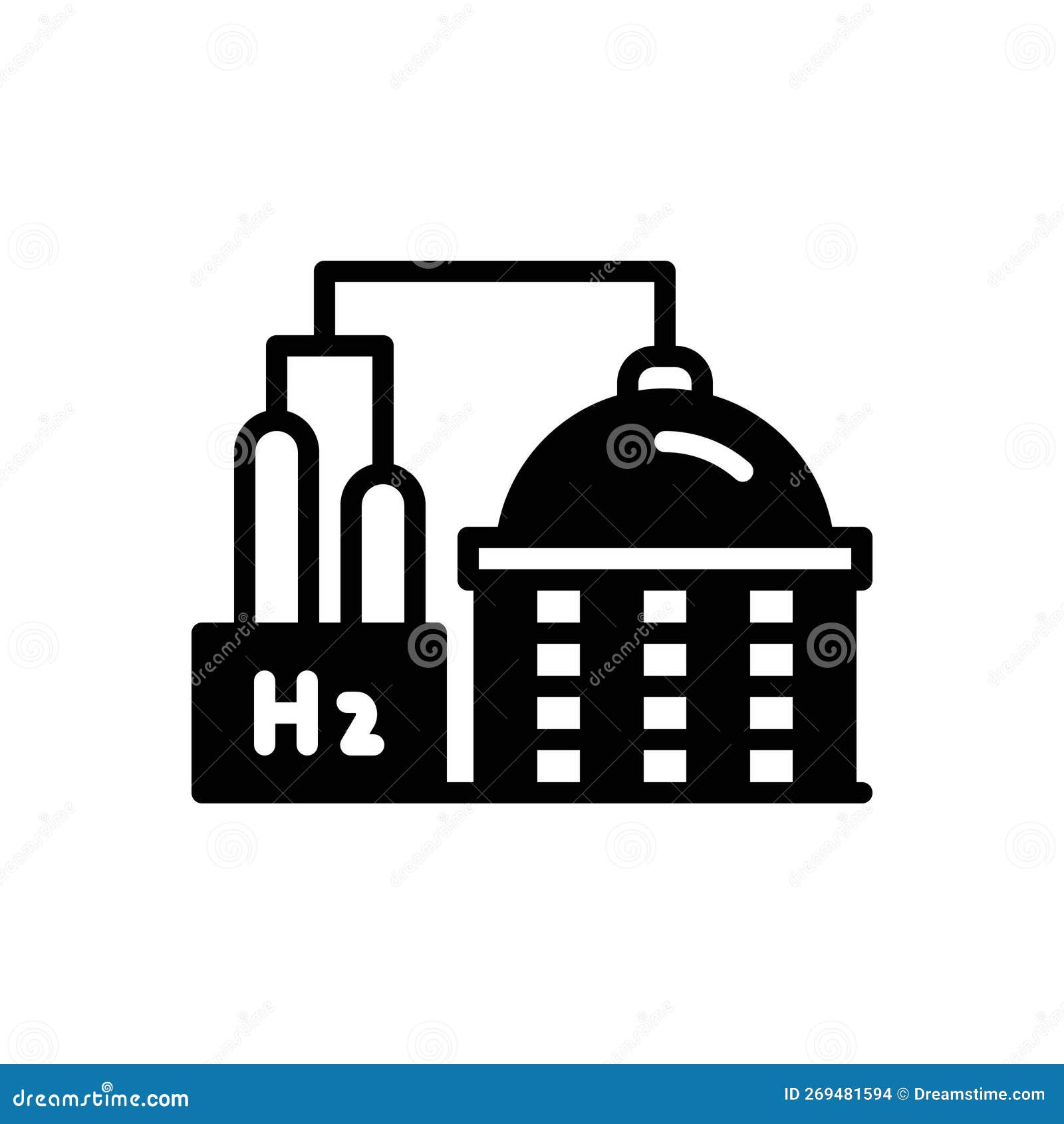 Black Solid Icon for Hydrogen, Renewable and Storage Stock Vector ...