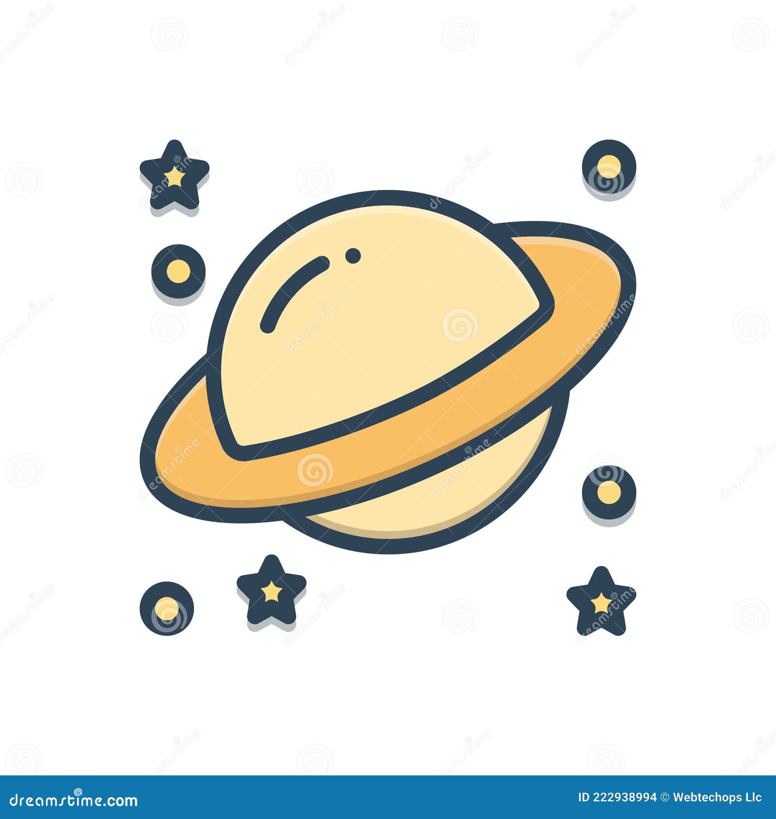 Color Illustration Icon for Hyperion, Earth and Move Stock Illustration ...