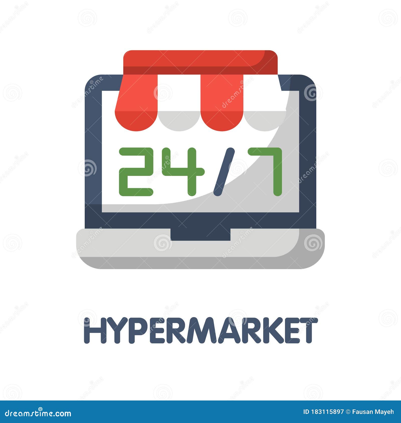 Icon Hypermarket Shop Store Outline Style Icon Design Illustration On ...