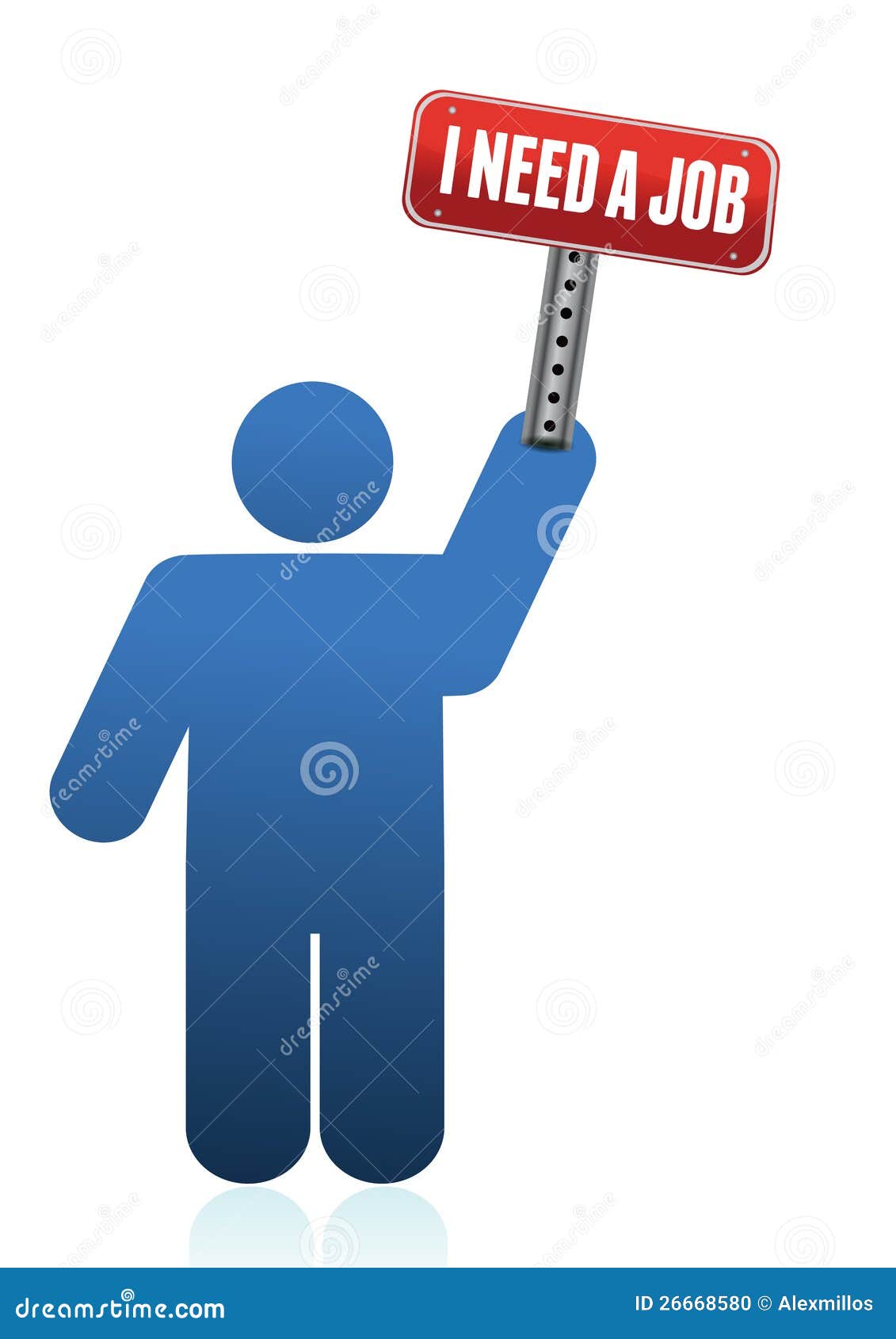 Icon with I Need a Job Sign Stock Illustration - Illustration of ...