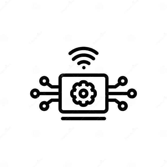 Black Line Icon for Ict, Information and Internet Stock Vector ...