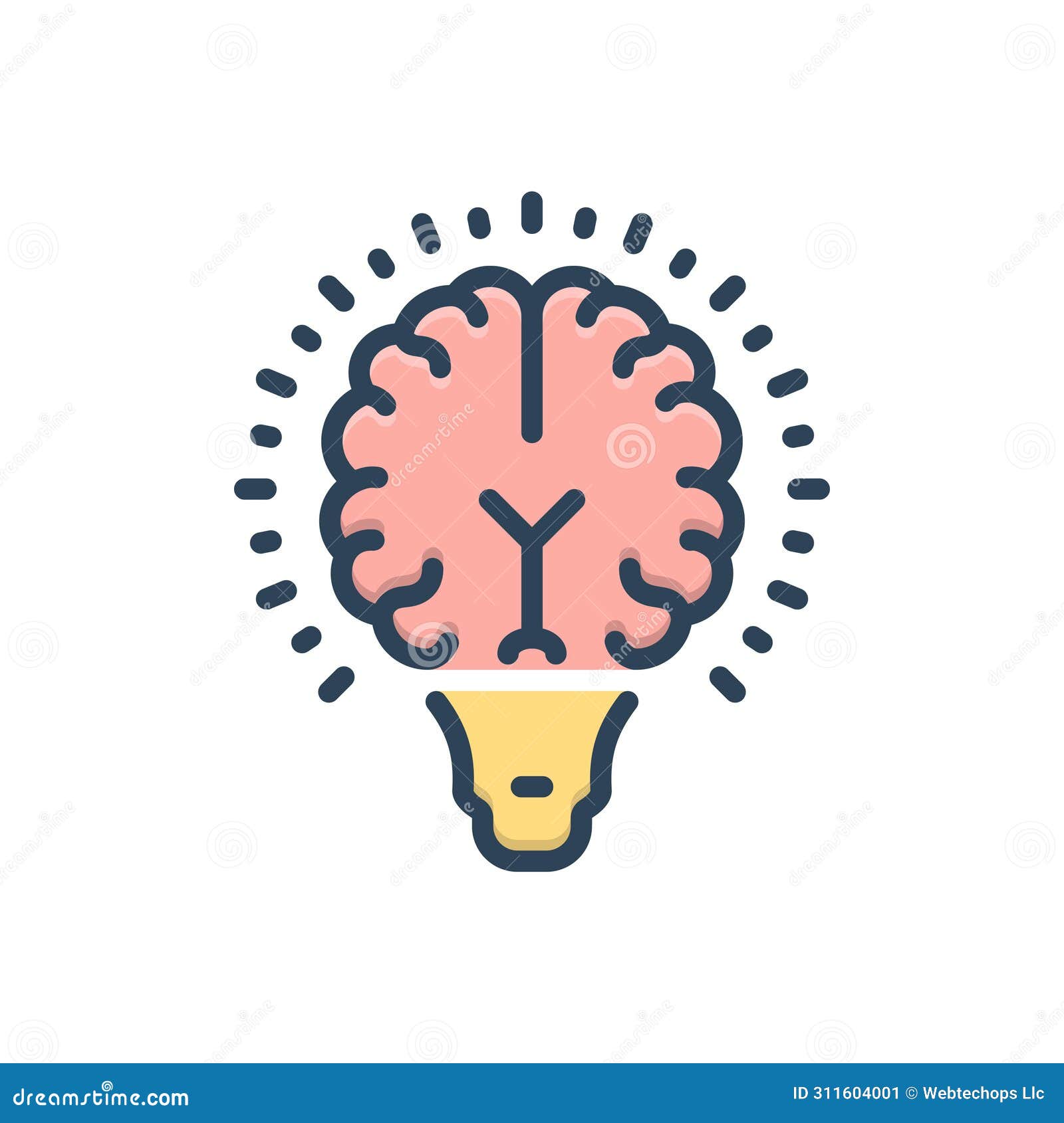 Color Illustration Icon for Idea Brain, Solution and Memory Stock ...