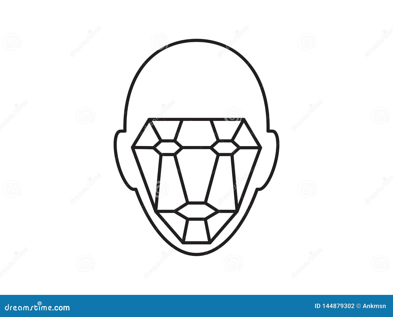 Icon Of Identity Biometric Verification Sign. Face Recognition System ...