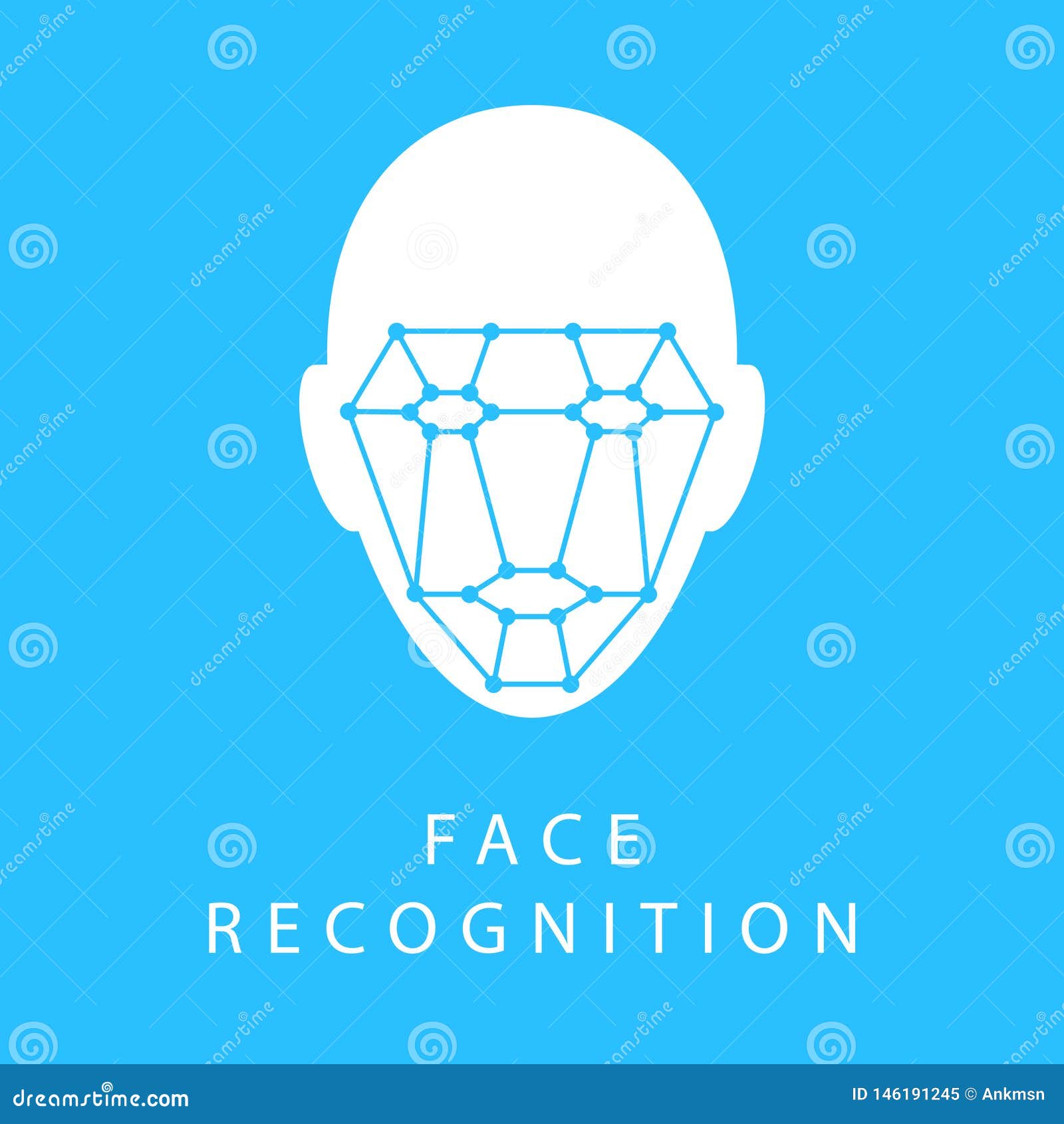 Icon of Identity Biometric Verification Sign. Face Recognition System ...