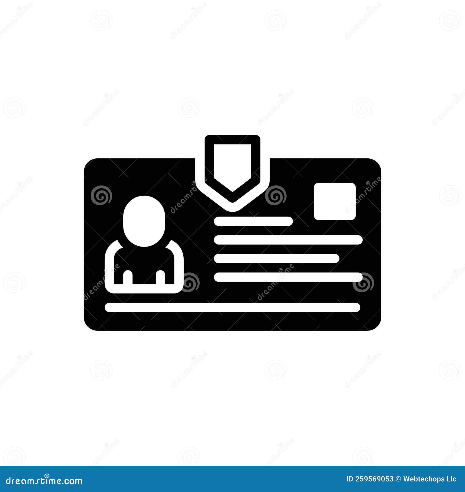 Black Solid Icon for Ids, Card and Identity Stock Illustration ...