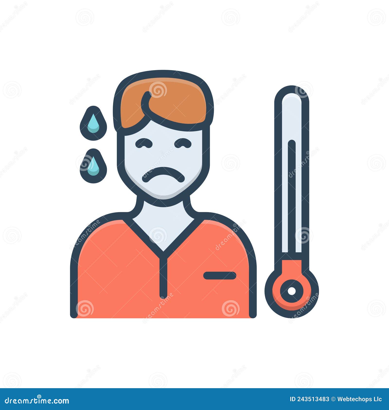 Color Illustration Icon for Ill, Unwell and Unhealthy Stock ...