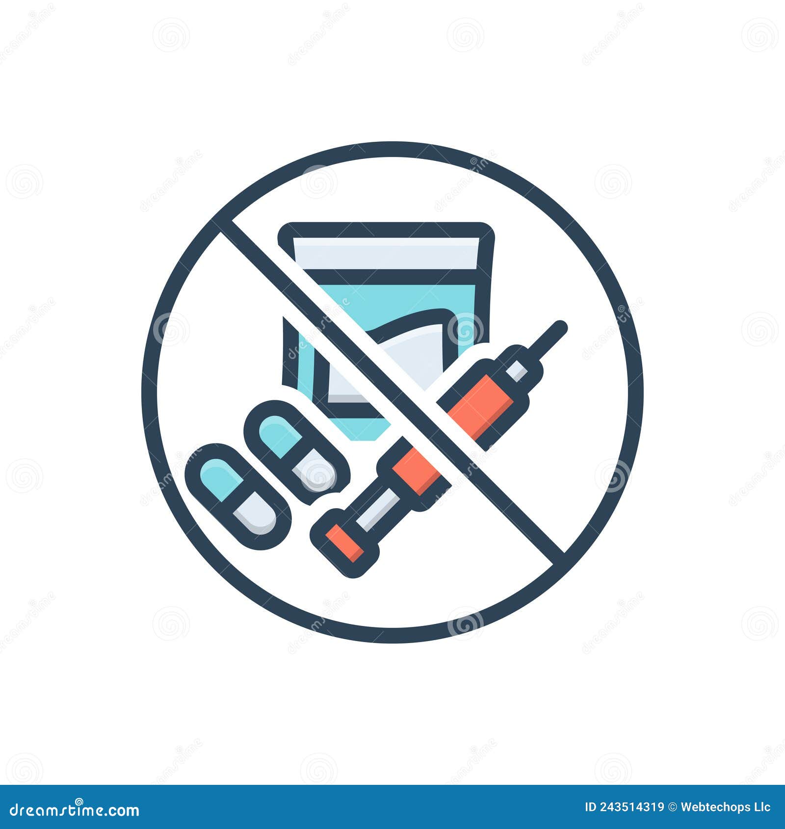 Color Illustration Icon for Illegal, Banned and Illegal Stock ...