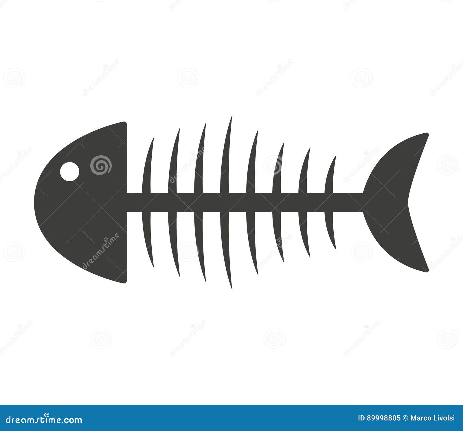 Icon Illustrated Fish Skeleton Stock Illustration - Illustration of ...