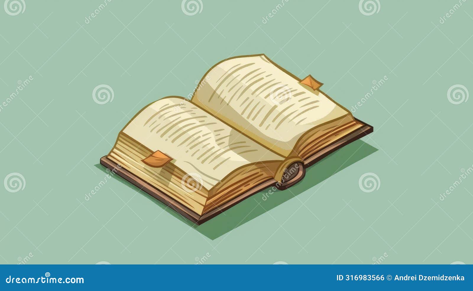 This is an Icon Illustrating an Isometric Open Book, an Icon for an ...