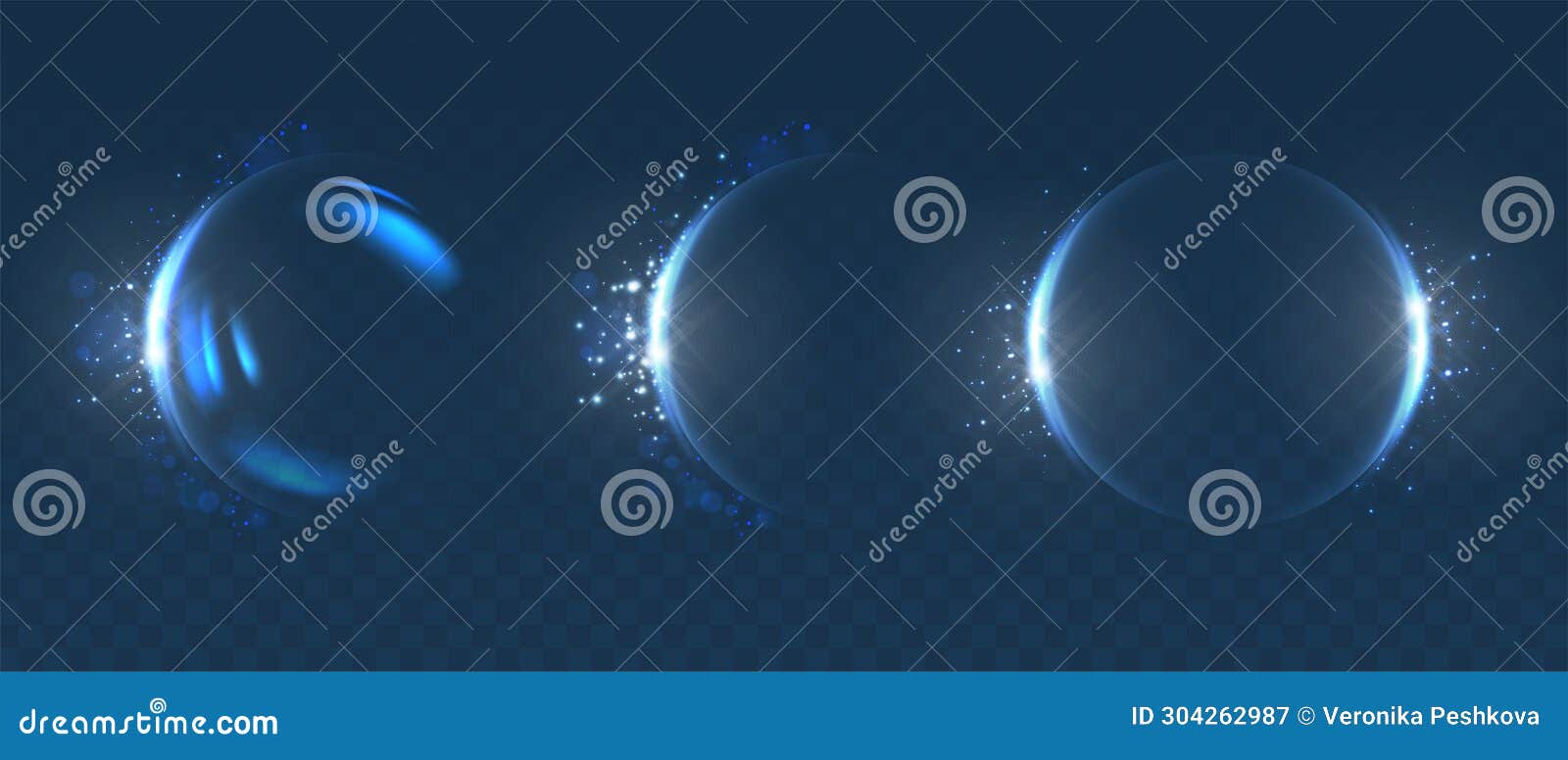 Vector Icon Illustration. Blue Bubble Sphere Protection Shieldin ...