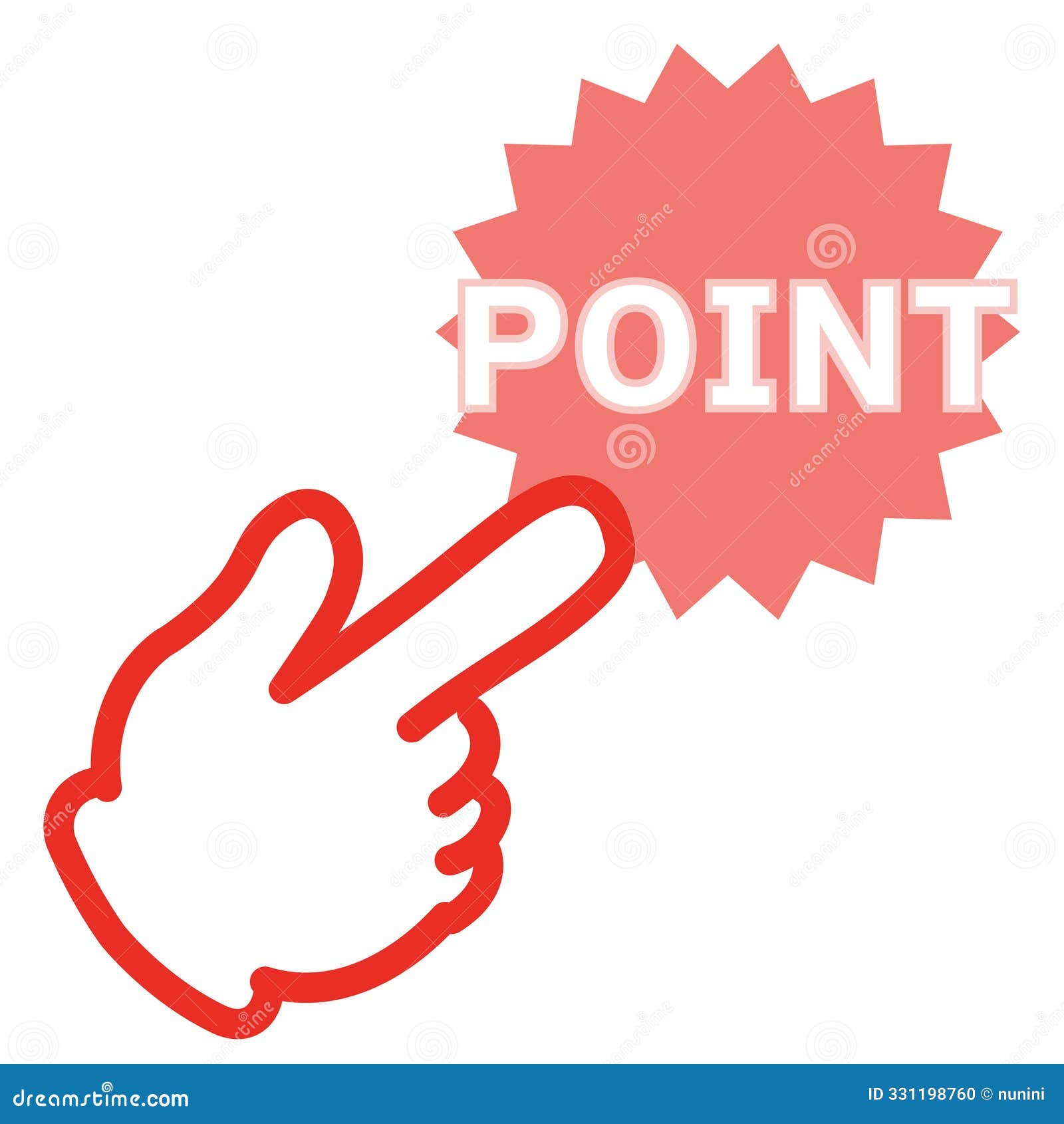 Icon Illustration of Hand Pointing To Convey a Point Stock Vector ...