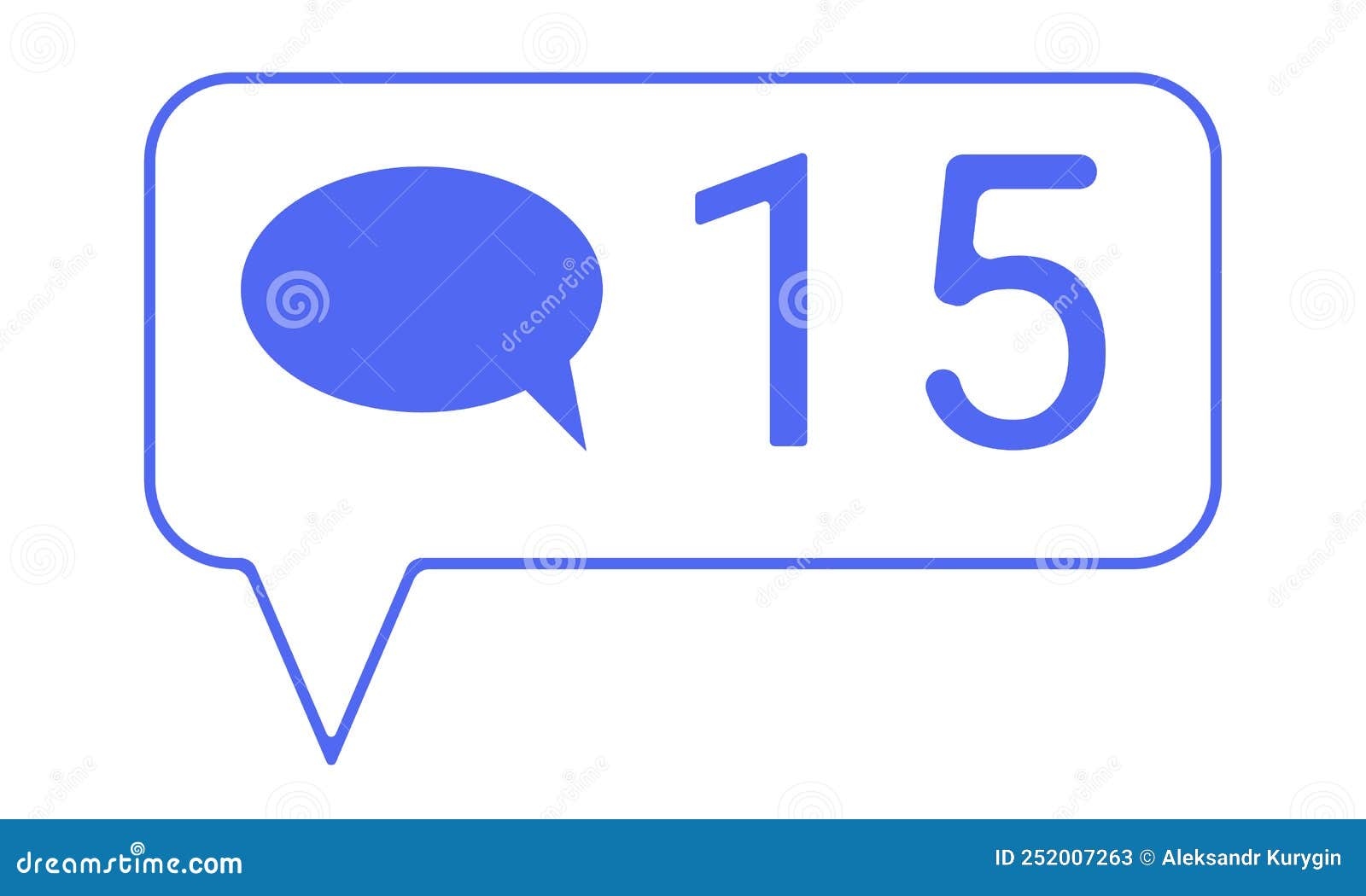 Icon with an Image of Unread Messages in Messengers. Flat Style. Vector ...