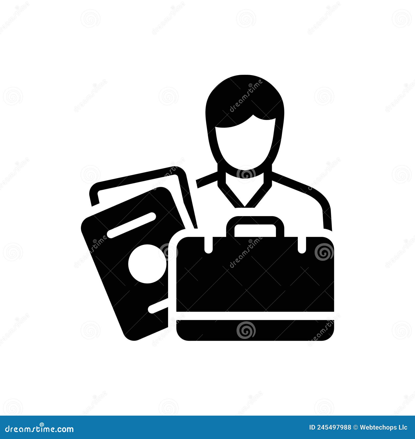 Black Solid Icon for Immigrants, Migrant and Newcomer Stock Vector ...