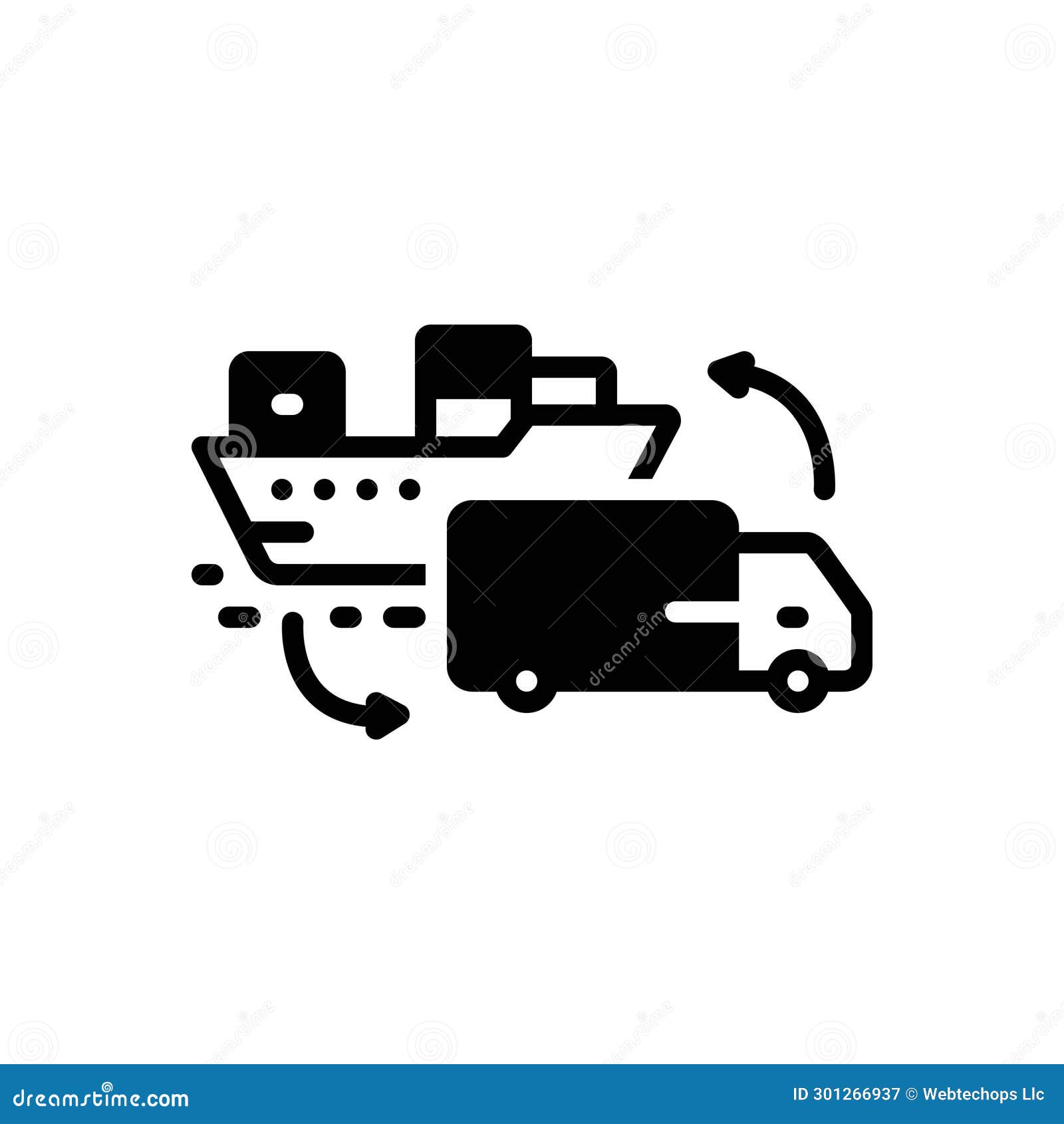 Black Solid Icon for Import Export, Delivery and Transport Stock Vector ...