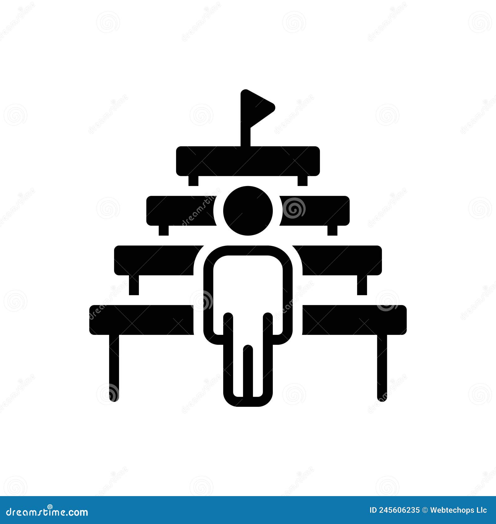 Black Solid Icon for Impossible, Improbable and Staircase Stock Vector ...