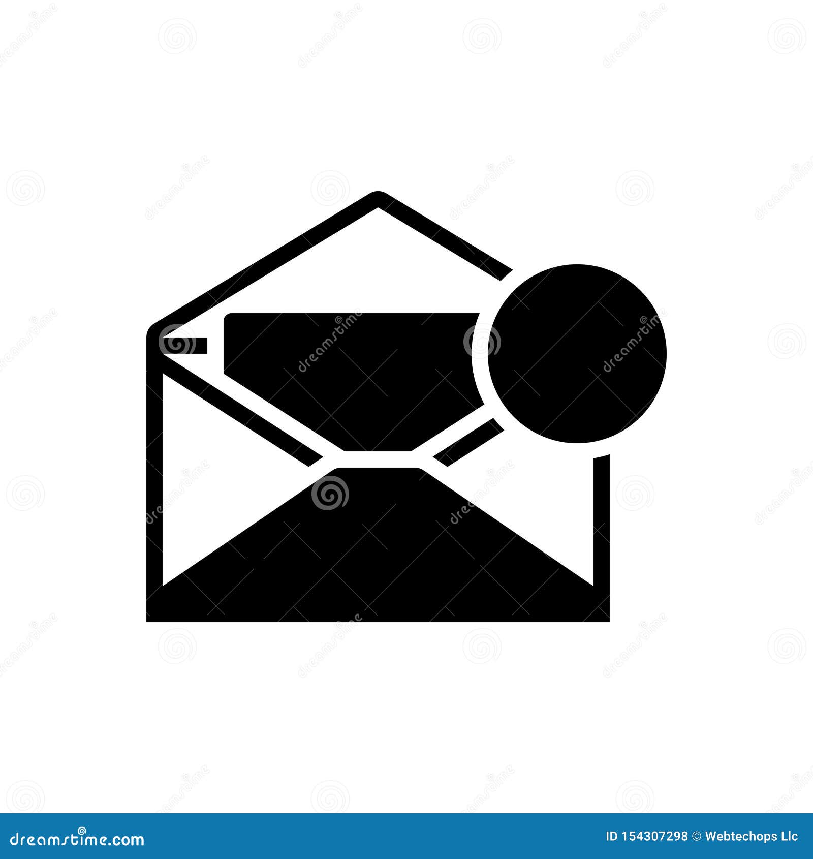 Black Solid Icon for Inbox Message, Notification and Communication ...