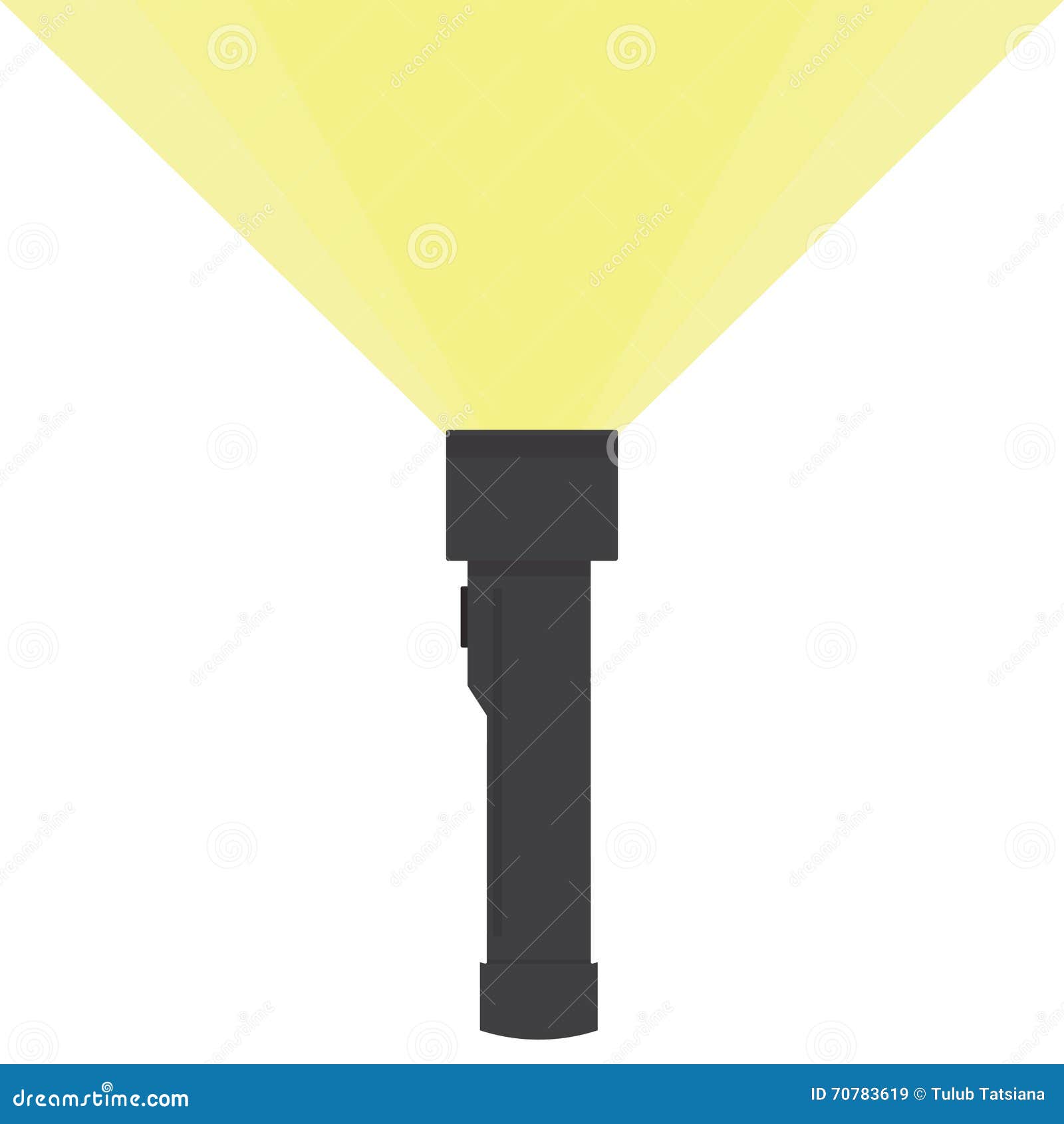 Icon Included Flashlight with Light. Flashlight in Flat Style Stock ...