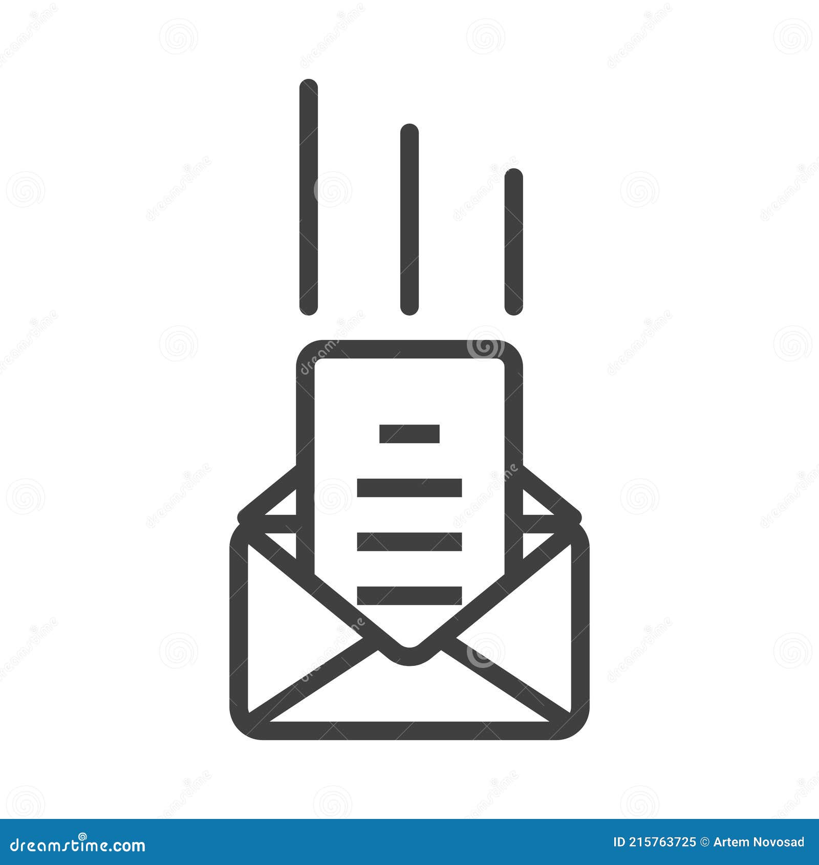 Icon of an Incoming Document by Mail. an Image of an Incoming Document ...