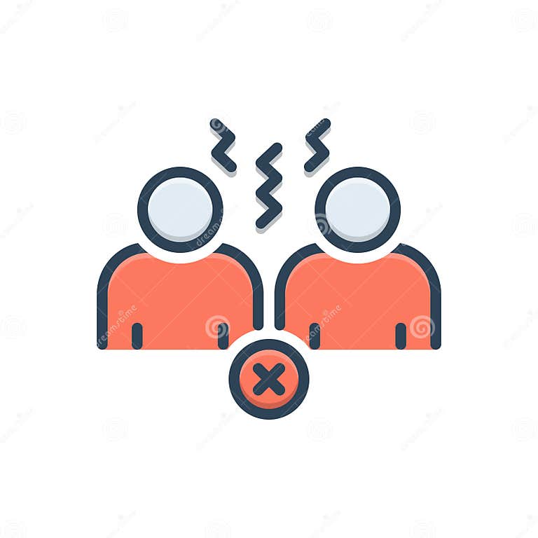 Color Illustration Icon for Incompatible, Inconsistent and ...