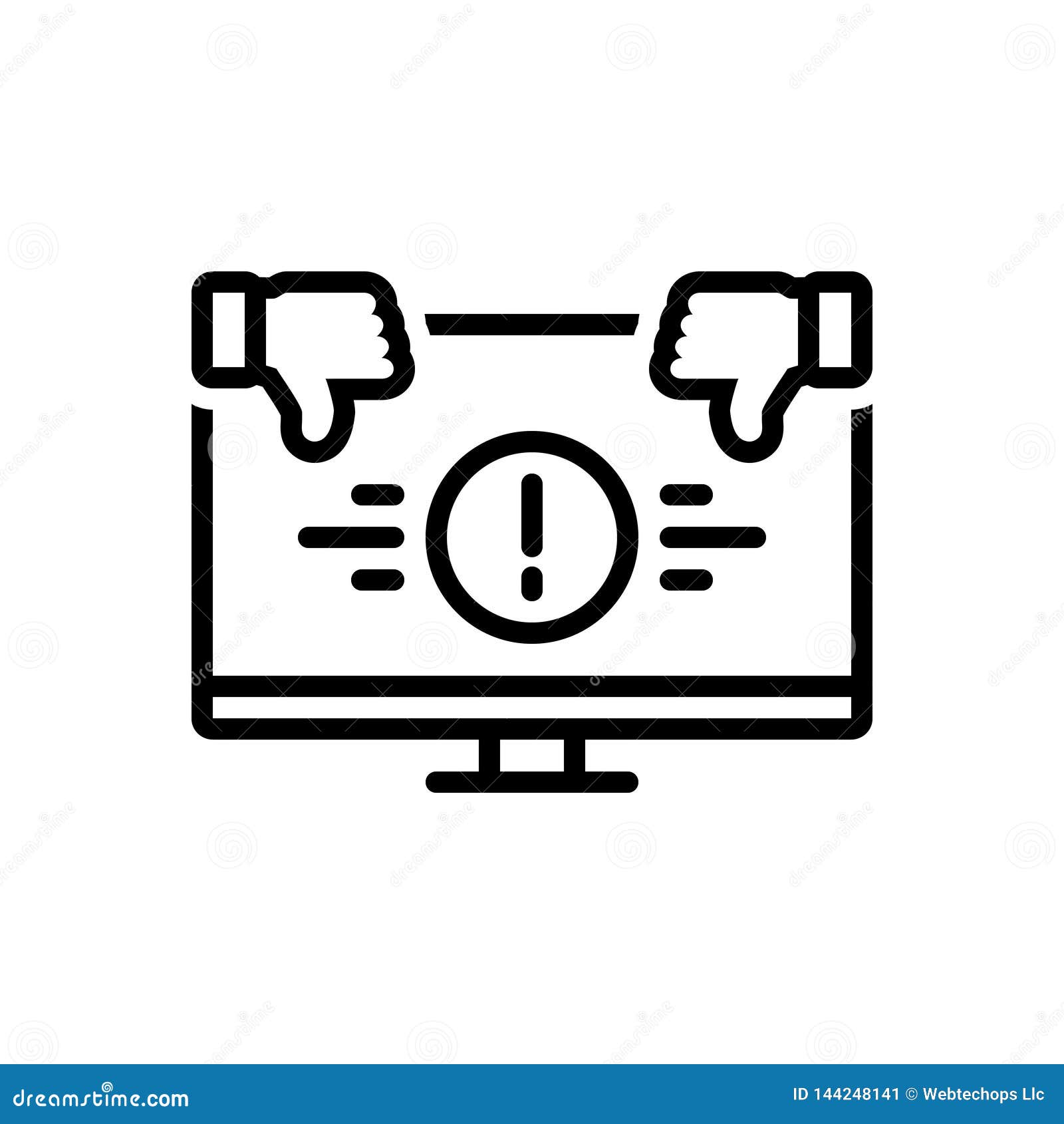 Black Line Icon for Inconvenient, Uncomfortable and Unhandy Stock ...