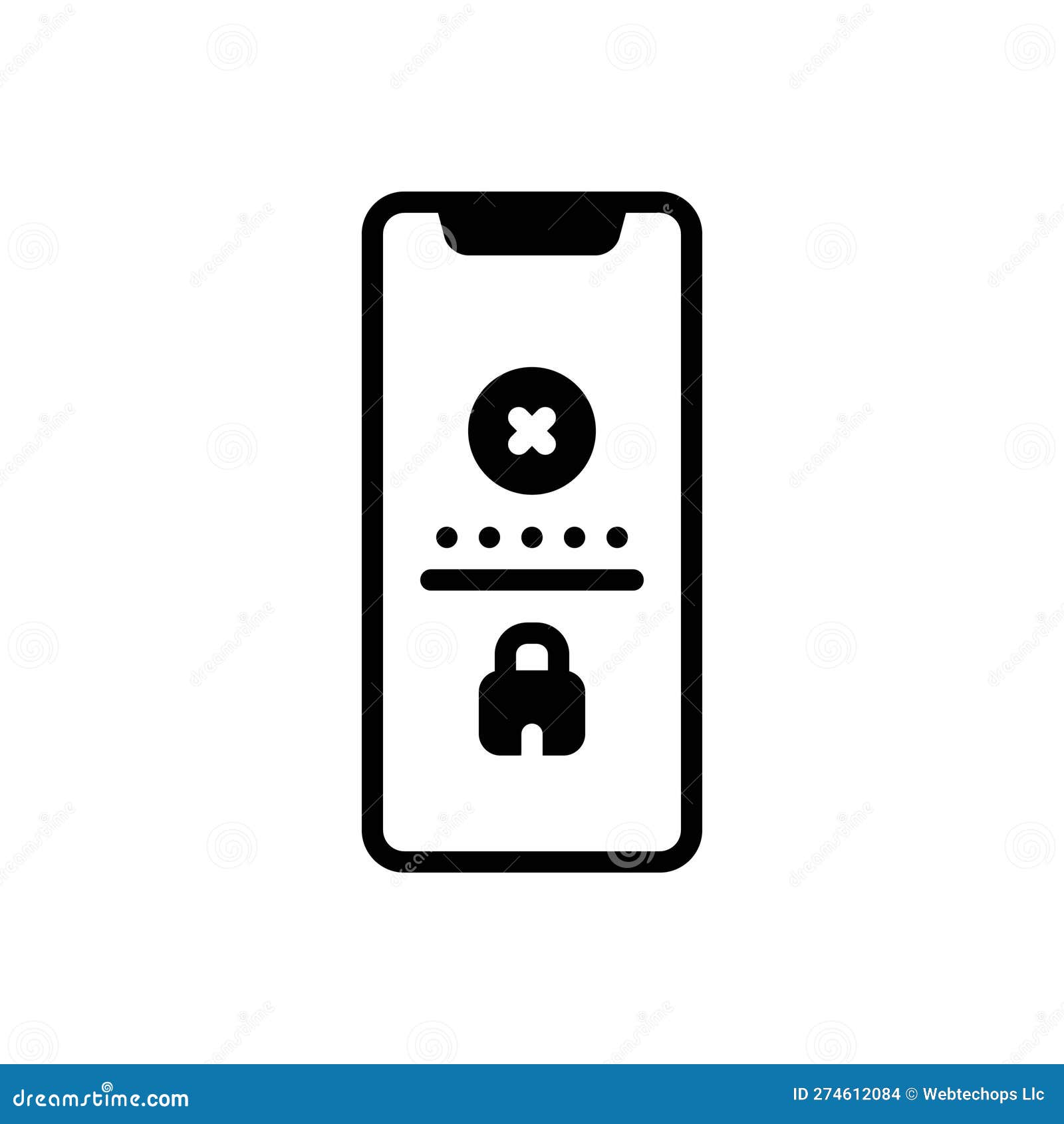 Black Solid Icon for Incorrect, Wrong and Password Stock Vector ...