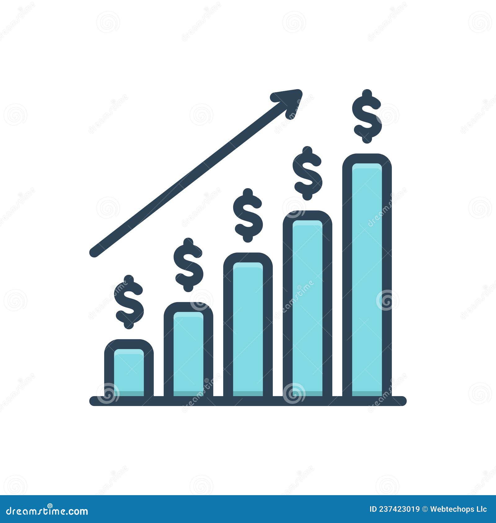 Color Illustration Icon for Increasingly, Analysis and Economy Stock ...