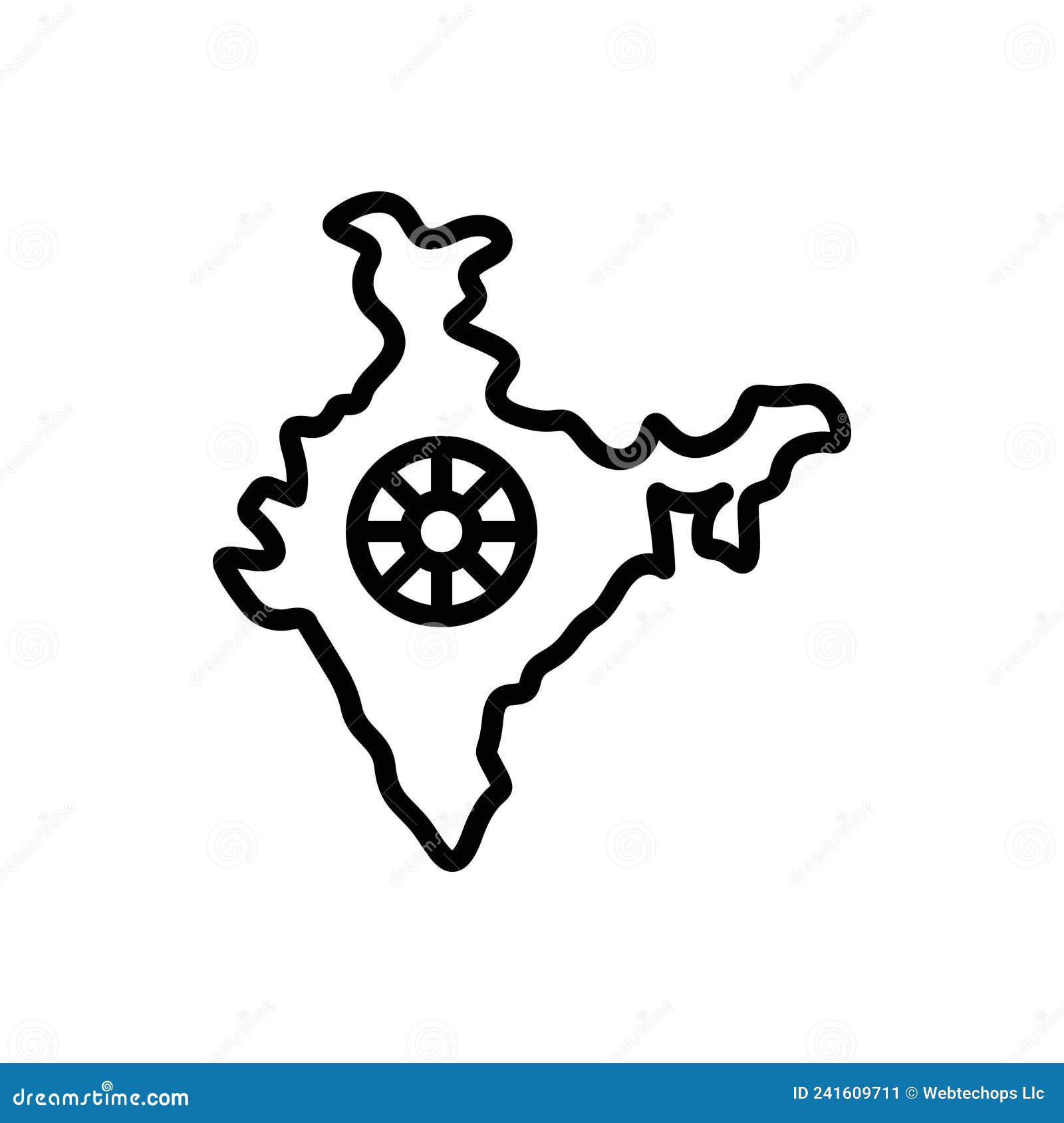 Black Line Icon for India, Map and National Stock Vector - Illustration ...