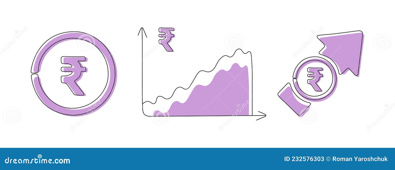 Icon Indian Rupee. Different Financial Currency Icons. Financial Chart ...