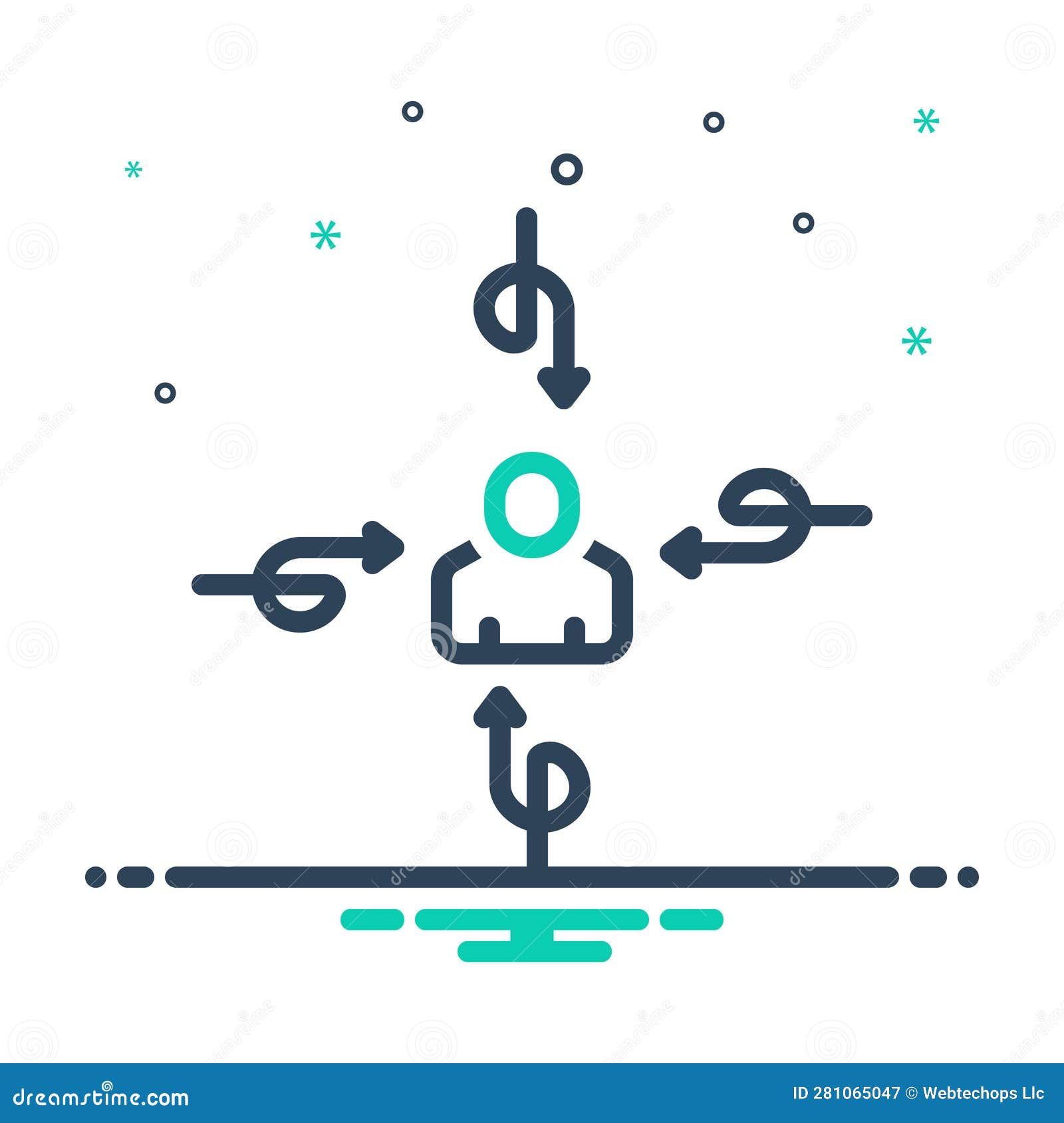 Mix Icon for Indirect, Unobserved and Person Stock Vector ...