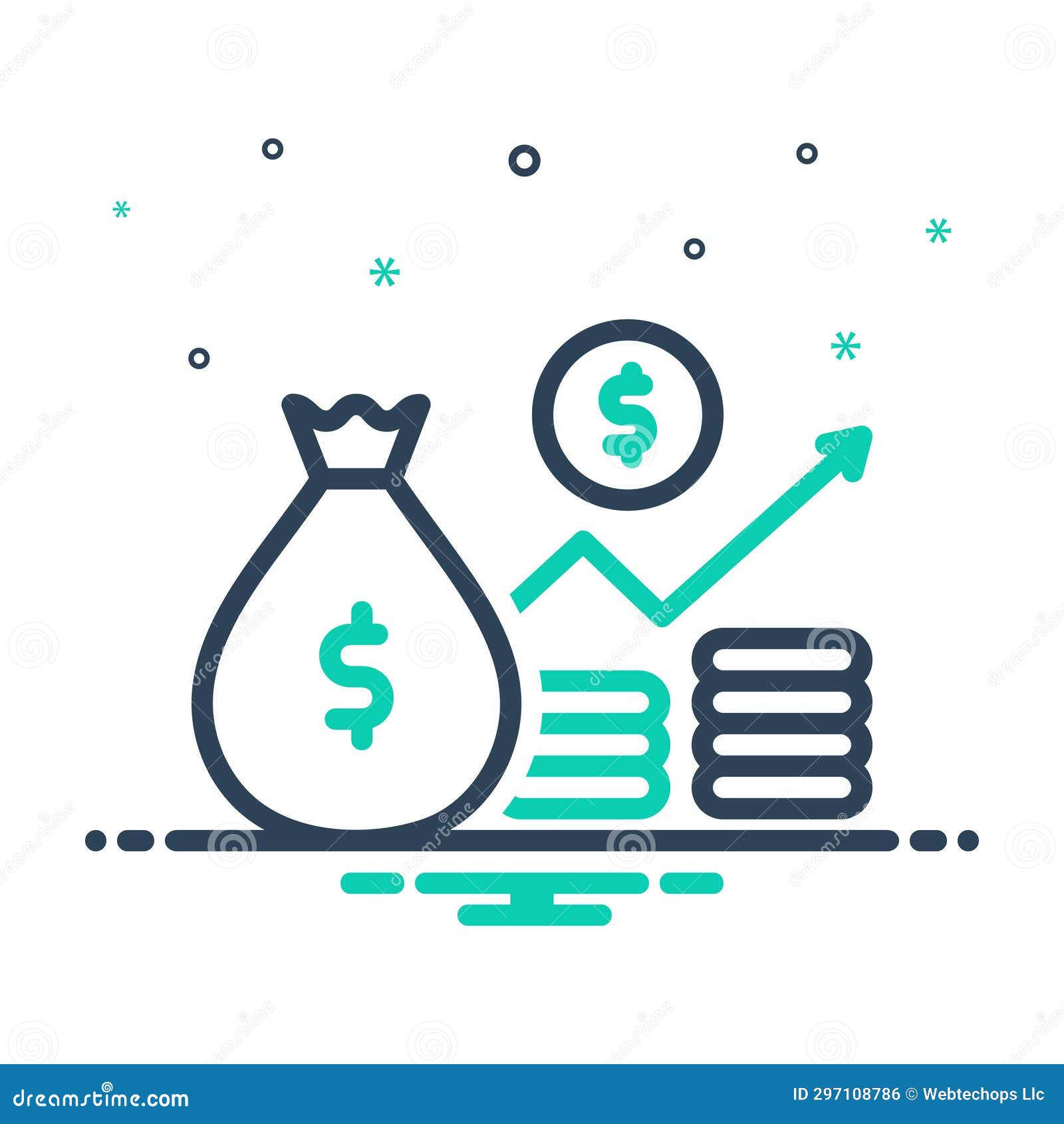 Mix Icon for Inflation, Money Bag and Investment Stock Vector ...