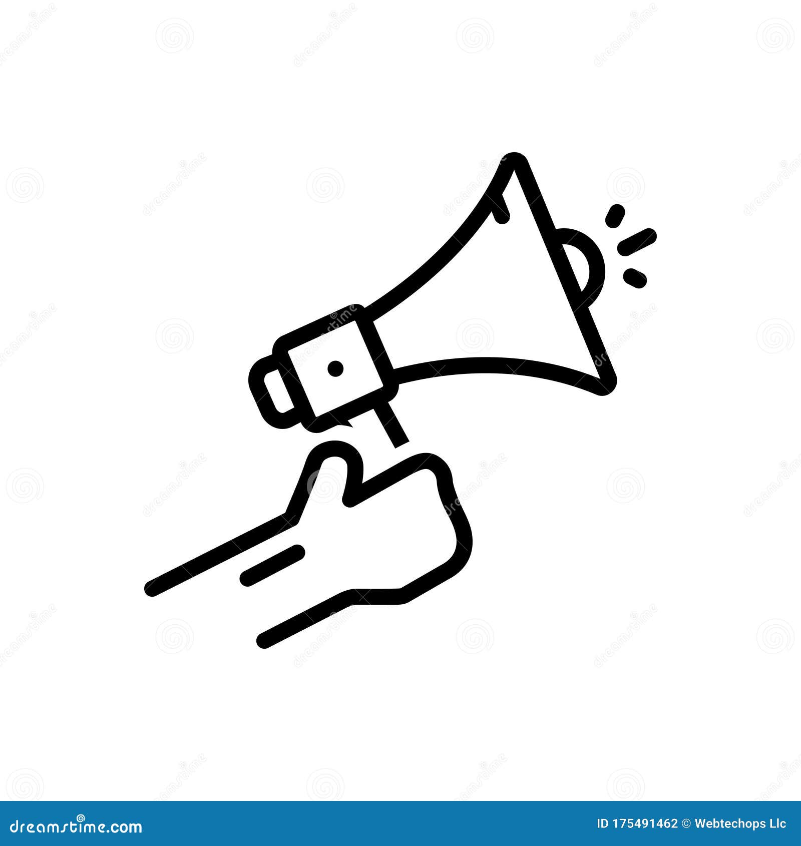 Black Line Icon for Inform, Enlighten and Notify Stock Illustration ...