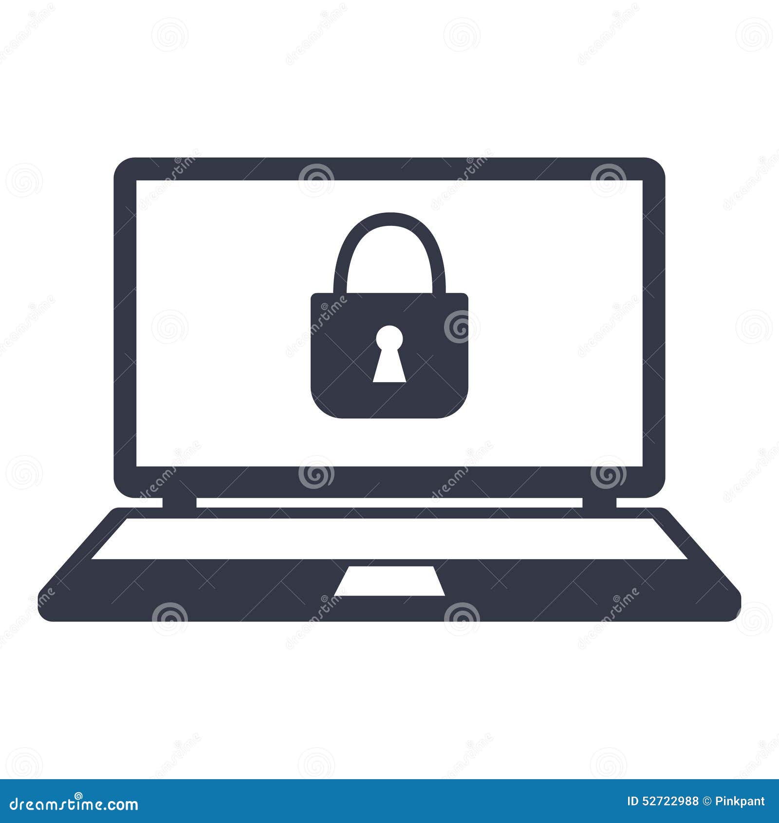 Icon of Information Protection. Lock on the Laptop Screen Stock ...