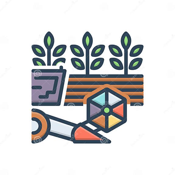 Color Illustration Icon for Ingathering, Felling and Reaping Stock ...