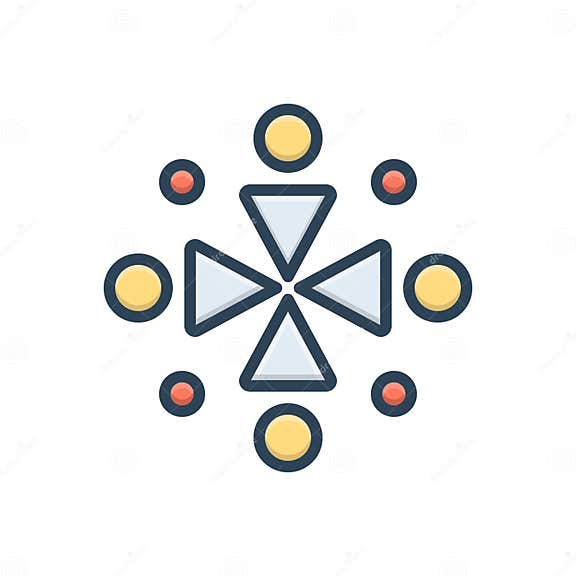 Color Illustration Icon for Ingathering, Gathered and Conjunct Stock ...