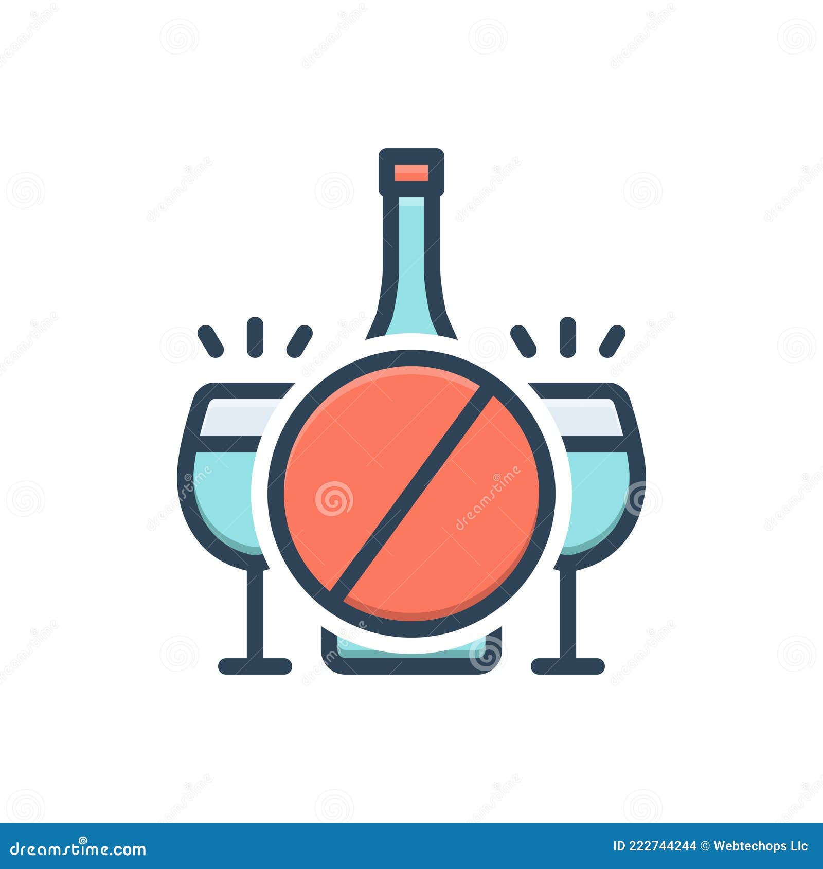 Color Illustration Icon for Inhibition, Prohibition and Taboo Stock ...