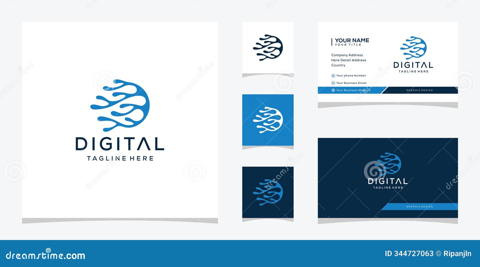 Icon Letter D Technology Logo Design, with Concept of Roots Branch ...