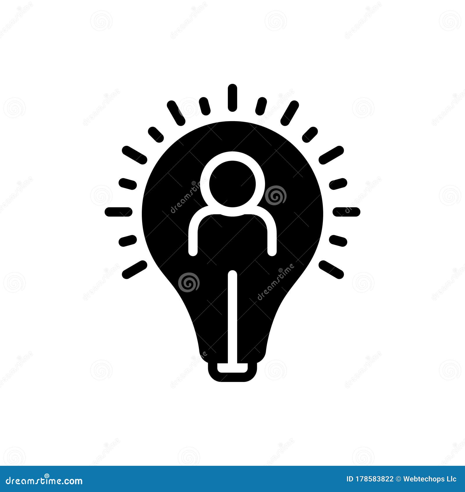 Black Solid Icon for Initiative, Impulsion and Self Stock Vector ...