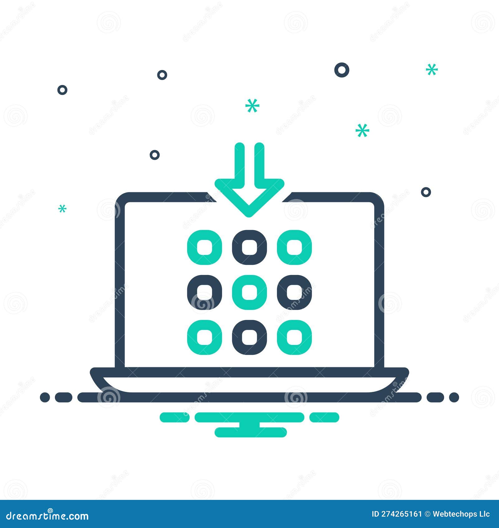 Mix Icon for Inputs, Down and Key Stock Illustration - Illustration of ...