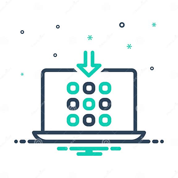 Mix Icon for Inputs, Down and Key Stock Illustration - Illustration of ...